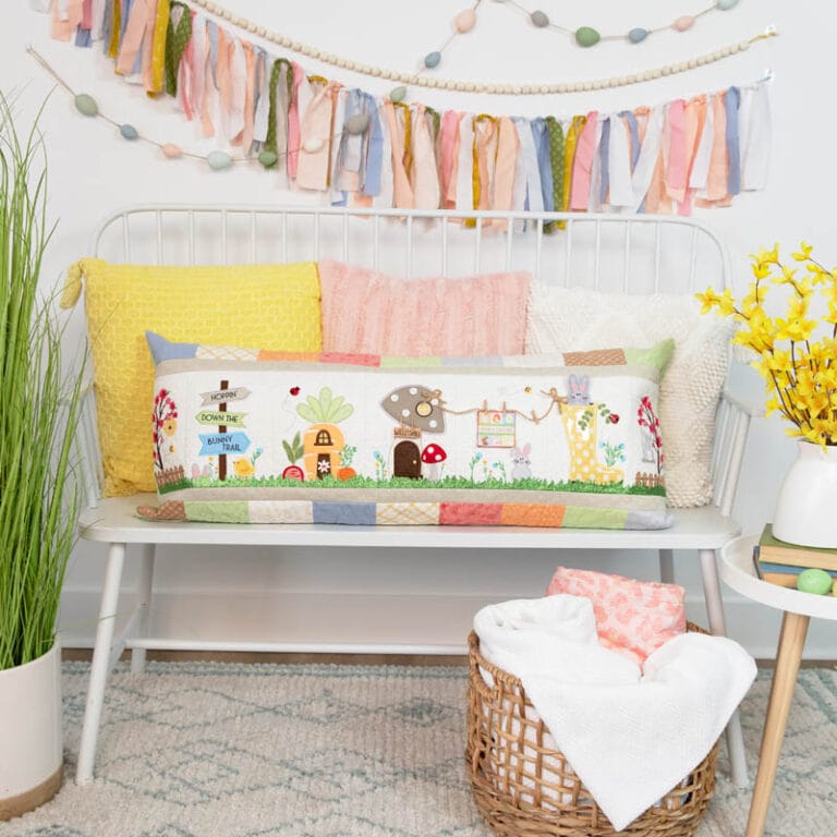 Hoppin Down the Bunny Trail Bench Pillow | Kimberbell