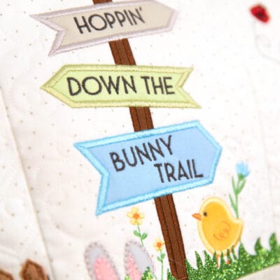 Hoppin Down the Bunny Trail Bench Pillow | Kimberbell